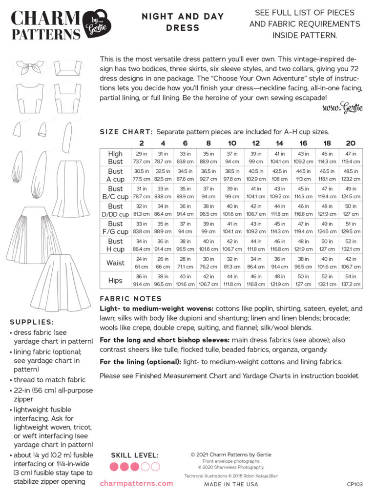 Night and Day Dress – Charm Patterns