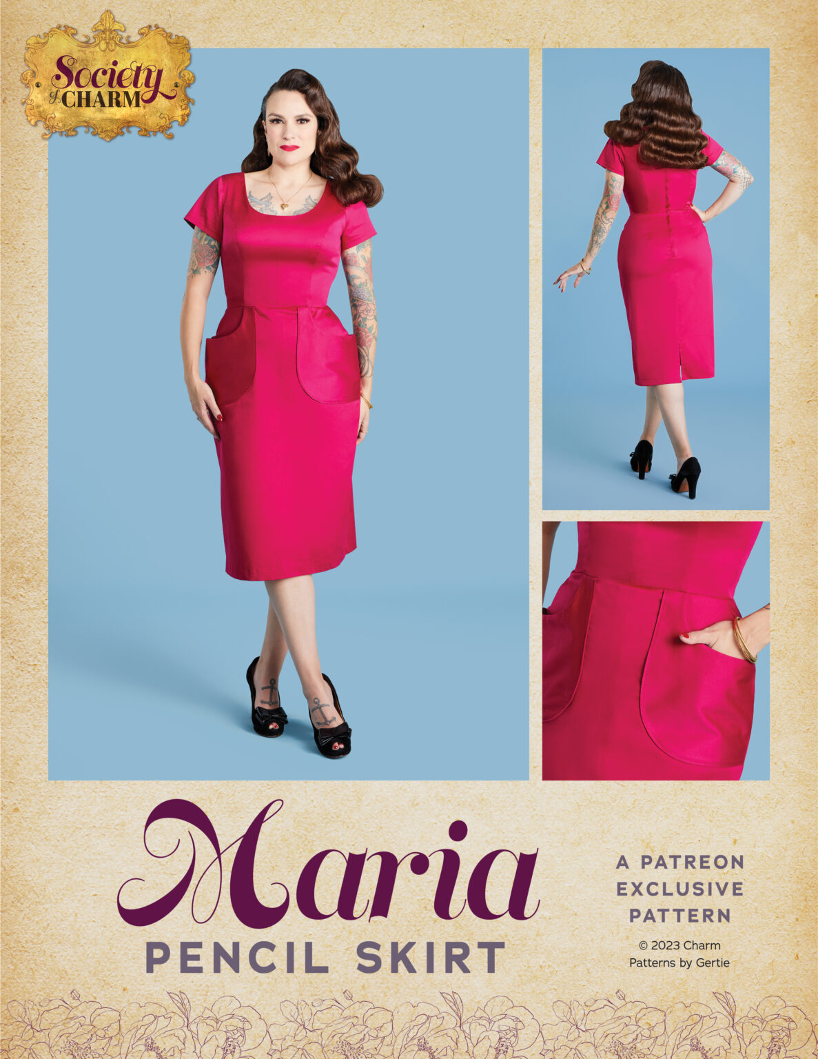Maria Pencil Skirt Pattern – Charm Patterns