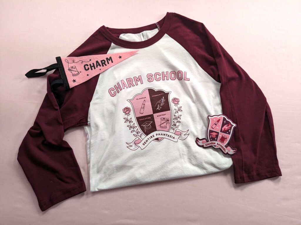 Charm School T-Shirt, Pennant, and Patch Bundle – Charm Patterns