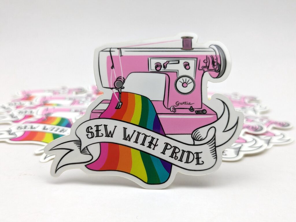 Sew with Pride Charm Sewing Machine Sticker – Charm Patterns